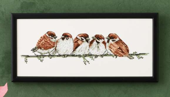 Stickbild "Spatzen", 36 x 15 cm online kaufen | buttinette Bastelshop