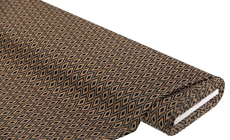 Jacquard-Jersey "Raute", braun/schwarz online kaufen | buttinette ...