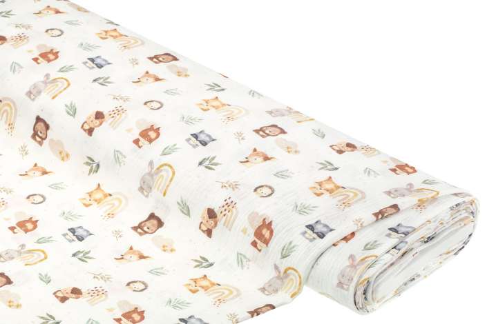 Musselin/Doppel-Gaze "Sweet friends", weiß-color online kaufen ...