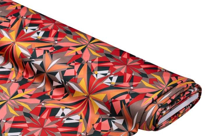 Blusen-Satin "Grafisch", rot/braun online kaufen | buttinette Bastelshop