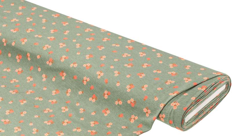 Jersey „Blümchen“ mit Elasthan, eukalyptus-color online kaufen ...