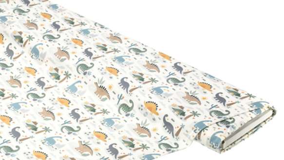 Baumwoll-Jersey "Dinos" mit Elasthan, weiß-color online kaufen ...