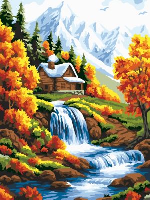 Kit peinture par numéros "cascade", 30 x 40 cm | acheter en ligne sur ...