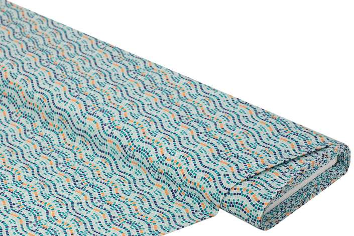 Baumwollstoff Mosaik-Welle "Mona", türkis-color online kaufen ...