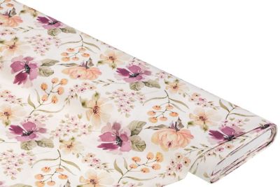 Baumwoll-Canvas "Blumen Laura", natur-color online kaufen | buttinette ...