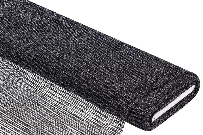 Grove tule met raster, zwart-zilver online kopen | handwerkwinkel ...