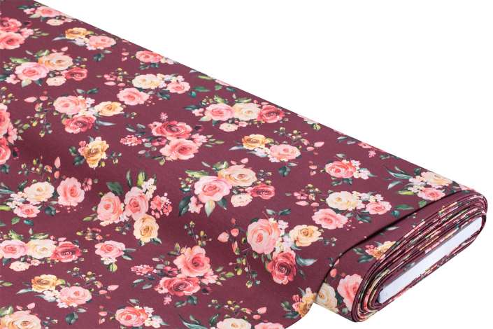 Dekostoff Rosen "Lorena", weinrot-color online kaufen | buttinette ...