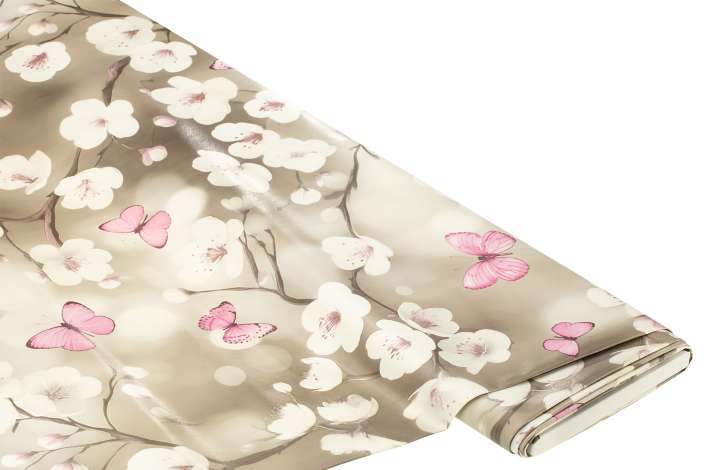 Abwaschbare Tischwäsche/Wachstuch "Kirschblüten", natur-color online ...