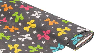 Dekostoff Hund-aus-Luftballon-Design "Lorena", grau-color online kaufen ...