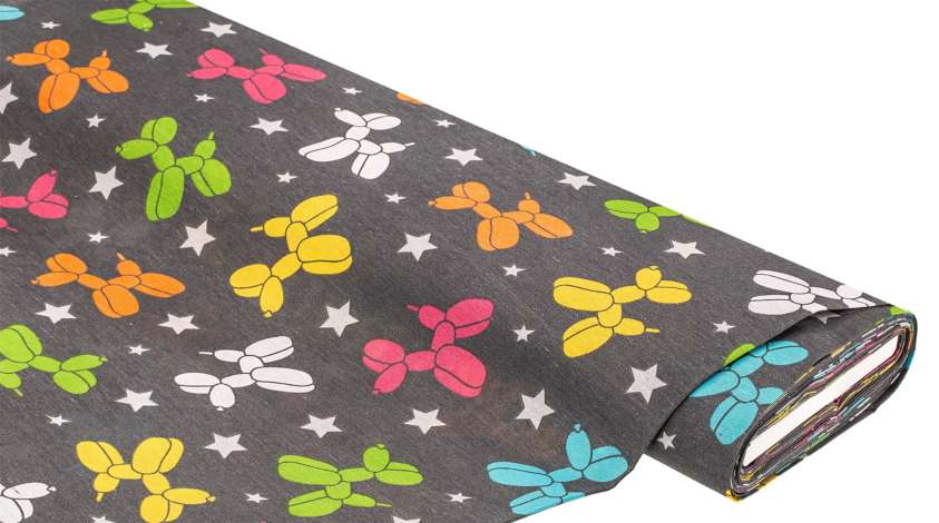 Dekostoff Hund-aus-Luftballon-Design "Lorena", grau-color online kaufen ...