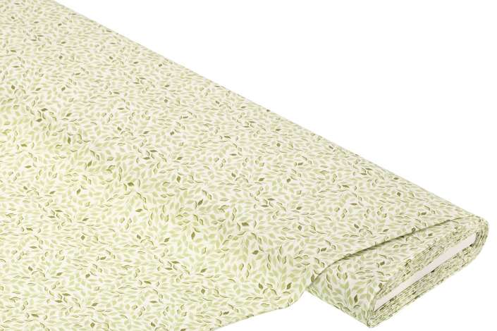 Tissu coton "feuilles en continu", blanc/coloré, série "Mona" | acheter ...