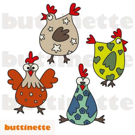 Plotterdatei "Verrückte Hühner" online kaufen | buttinette Bastelshop
